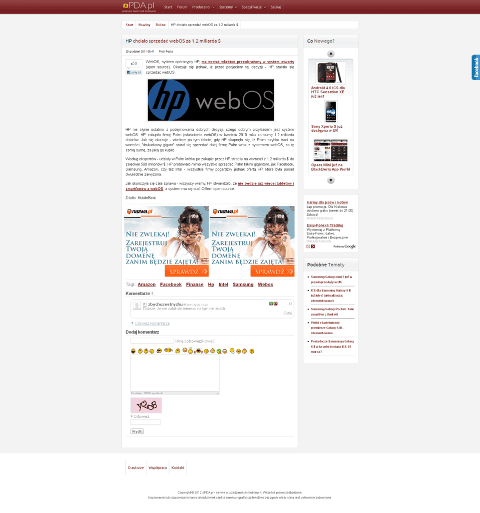 Przykład strony dotkniętej Pandą – SEOProfi